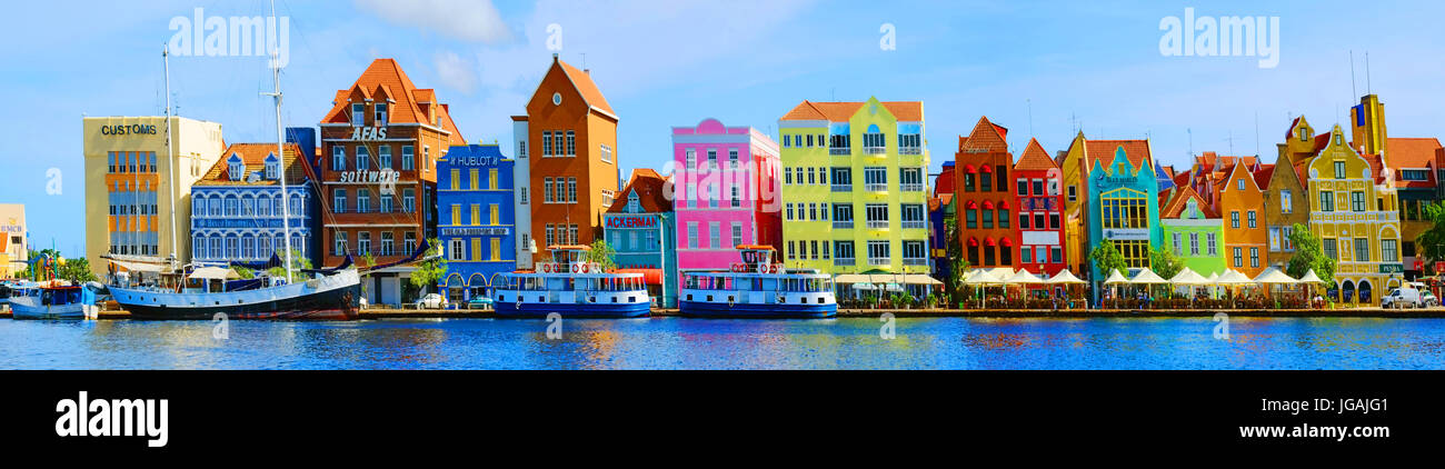 Handelskade Merchant Houses Willemstad Curaçao Dutch Caribbean Island ...