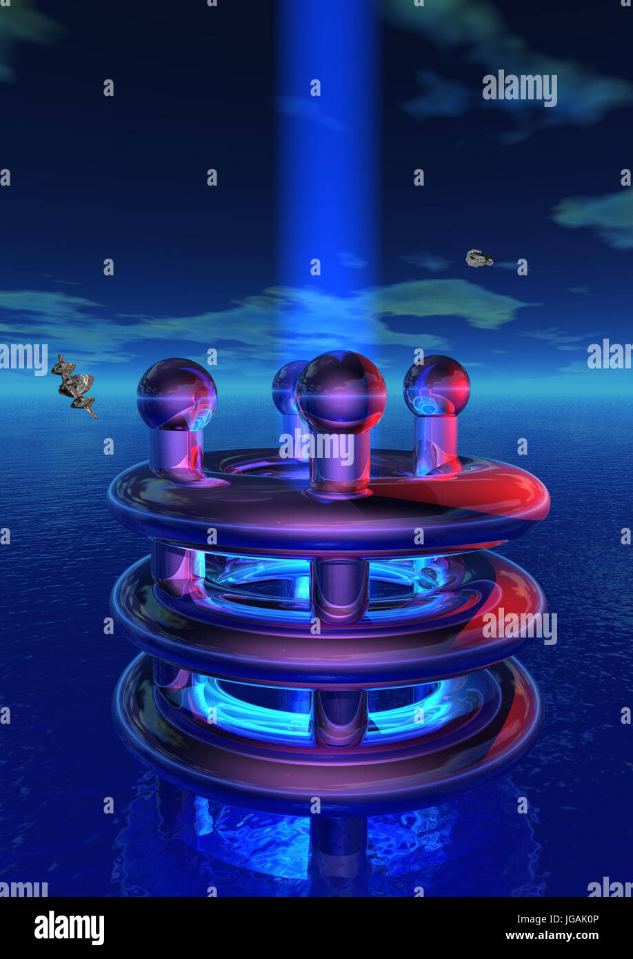 futuristic power generator, science fiction illustration Stock Photo ...