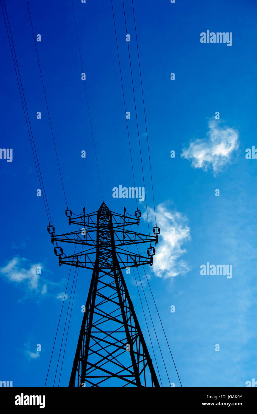 Power tower silhouette hi-res stock photography and images - Alamy