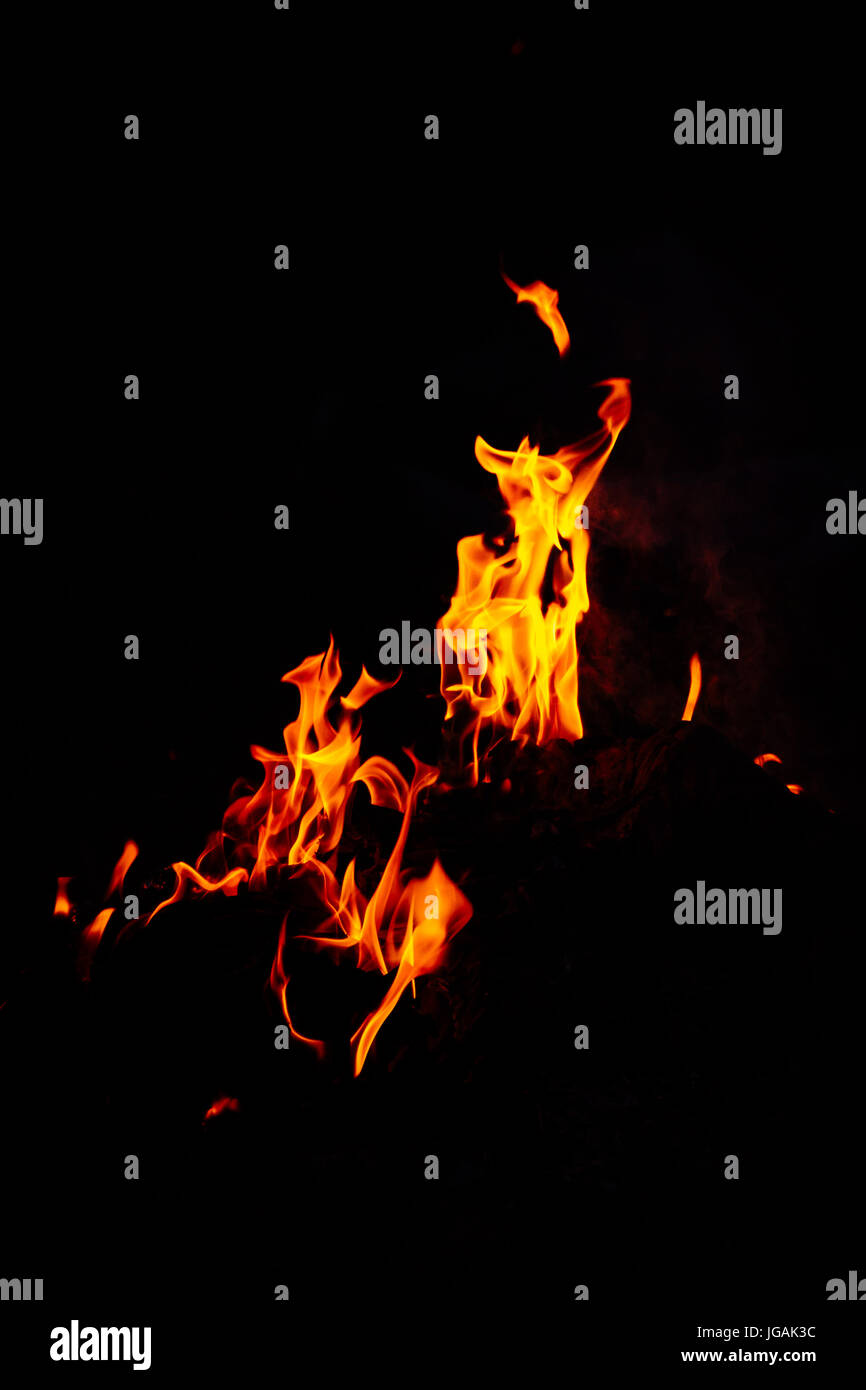 Beautifully colored fire burning with big flames Stock Photo - Alamy