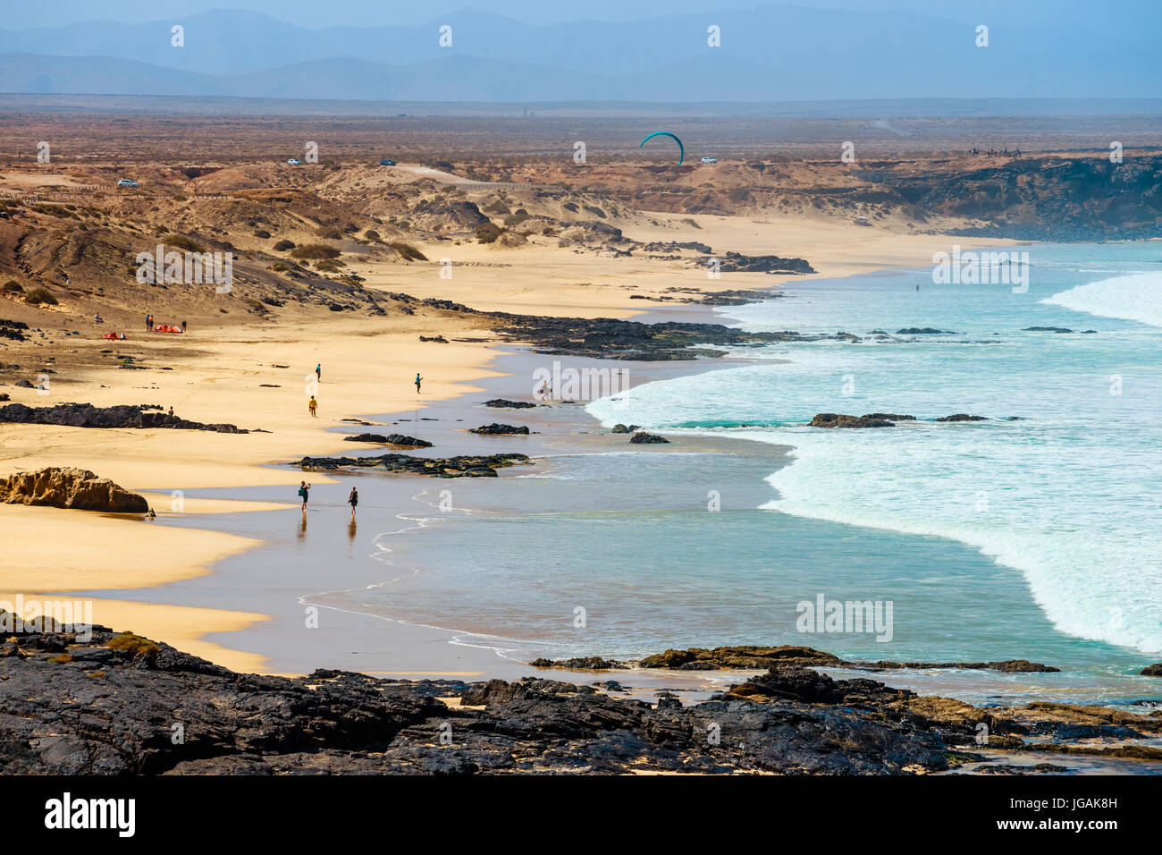 El Cotillo, Fuerteventura, Spain, April 03, 2017: Unknown people on a ...