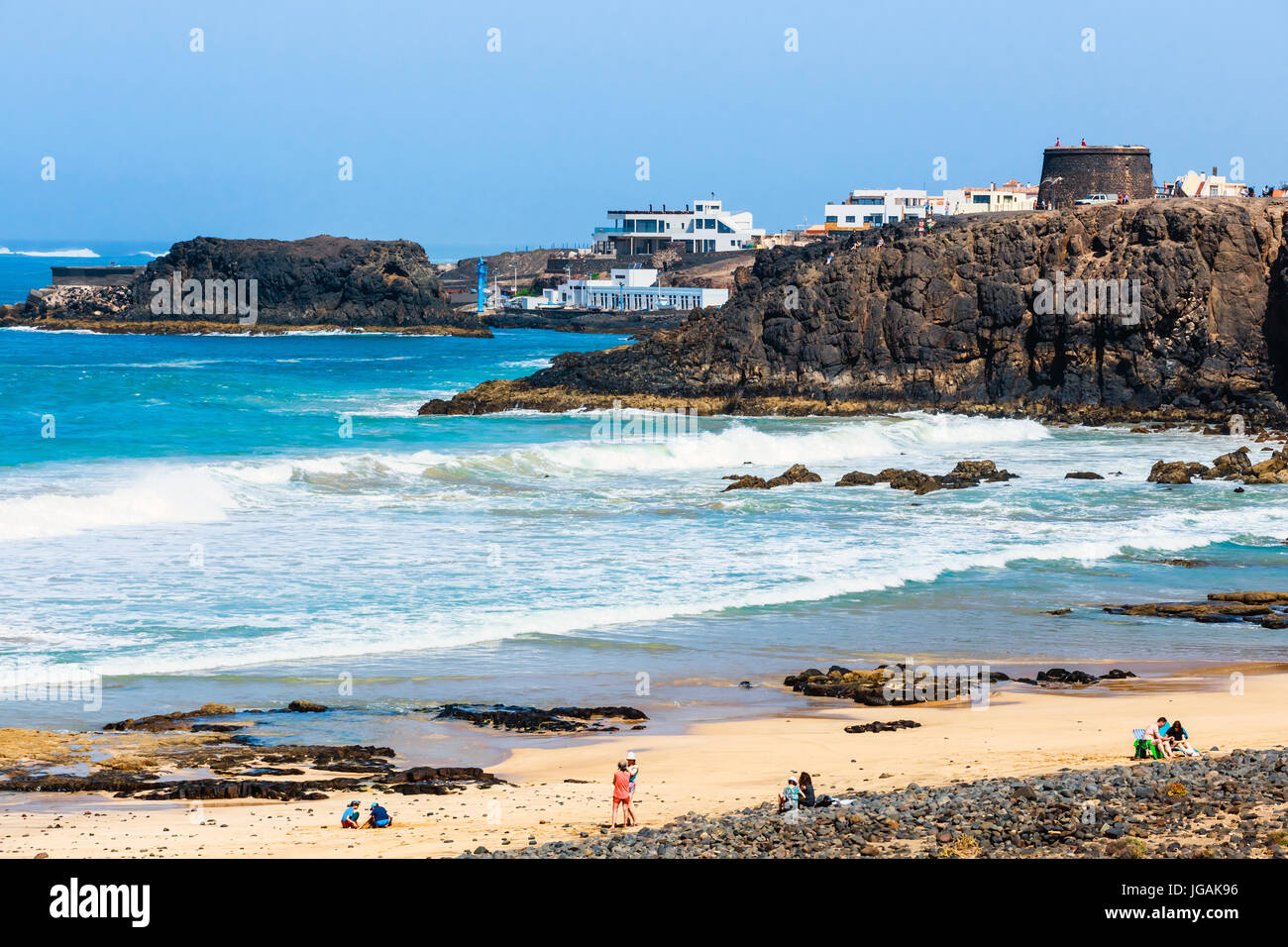 El Cotillo, Fuerteventura, Spain, April 03, 2017: Unknown people on a ...