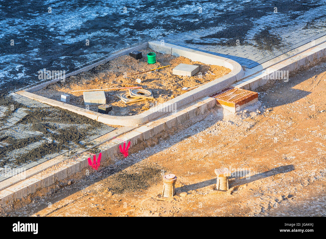 A new channel cover in the concrete foundation Stock Photo - Alamy