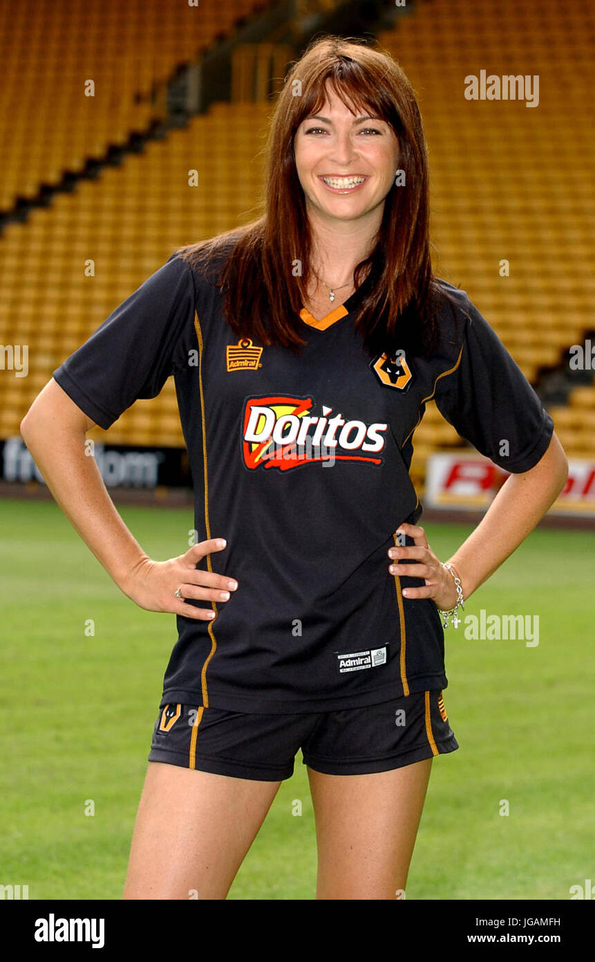 Television presenter Suzi Perry modelling the latest Wolves away Stock ...