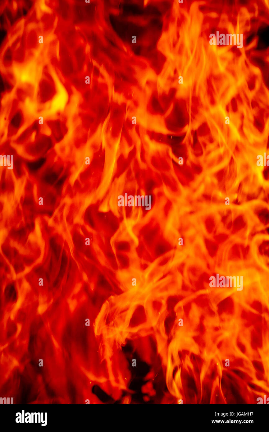 Beautifully colored fire burning with big flames Stock Photo - Alamy