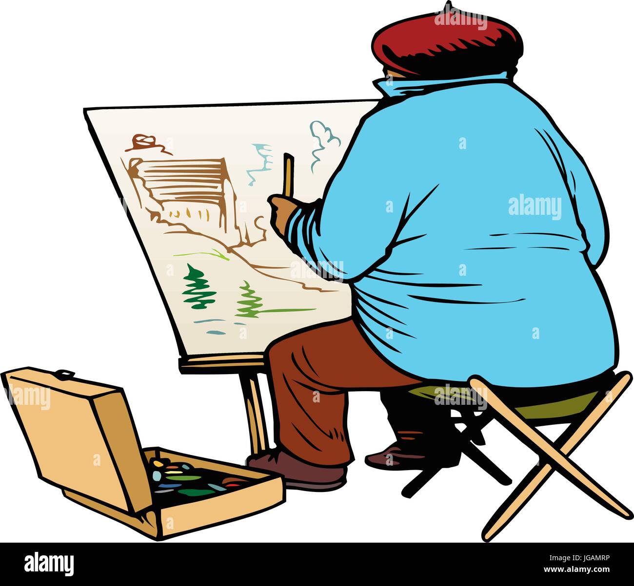 Painter seated Stock Vector Images - Alamy