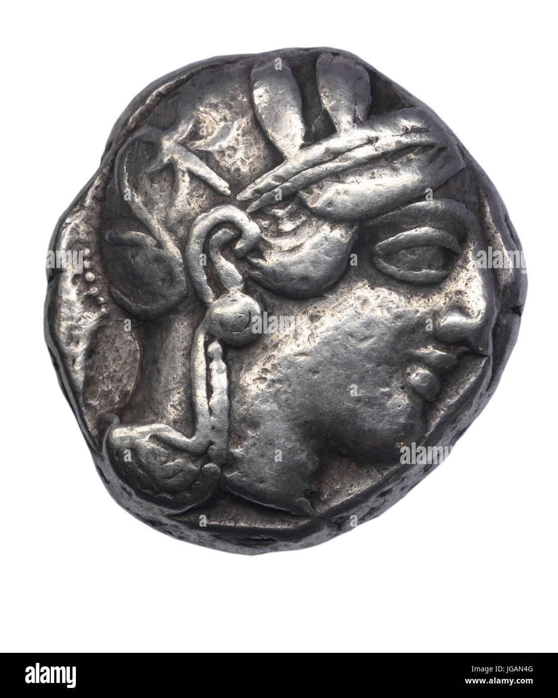 Tetradrachm of Athens, IV century BC Front: head of Pallas Athena Stock ...