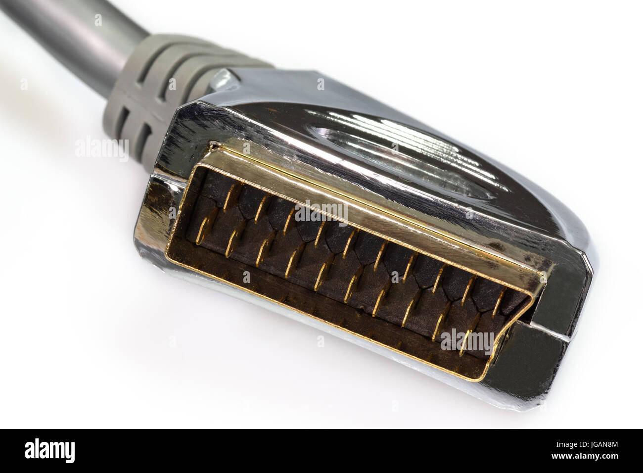 Scart cable over white background Stock Photo - Alamy