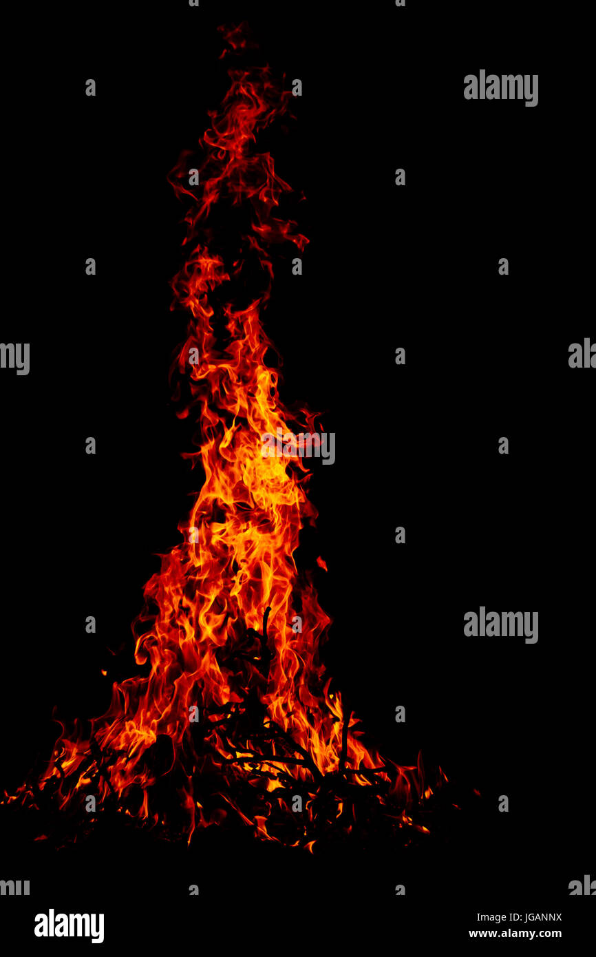Beautifully colored fire burning with big flames Stock Photo - Alamy