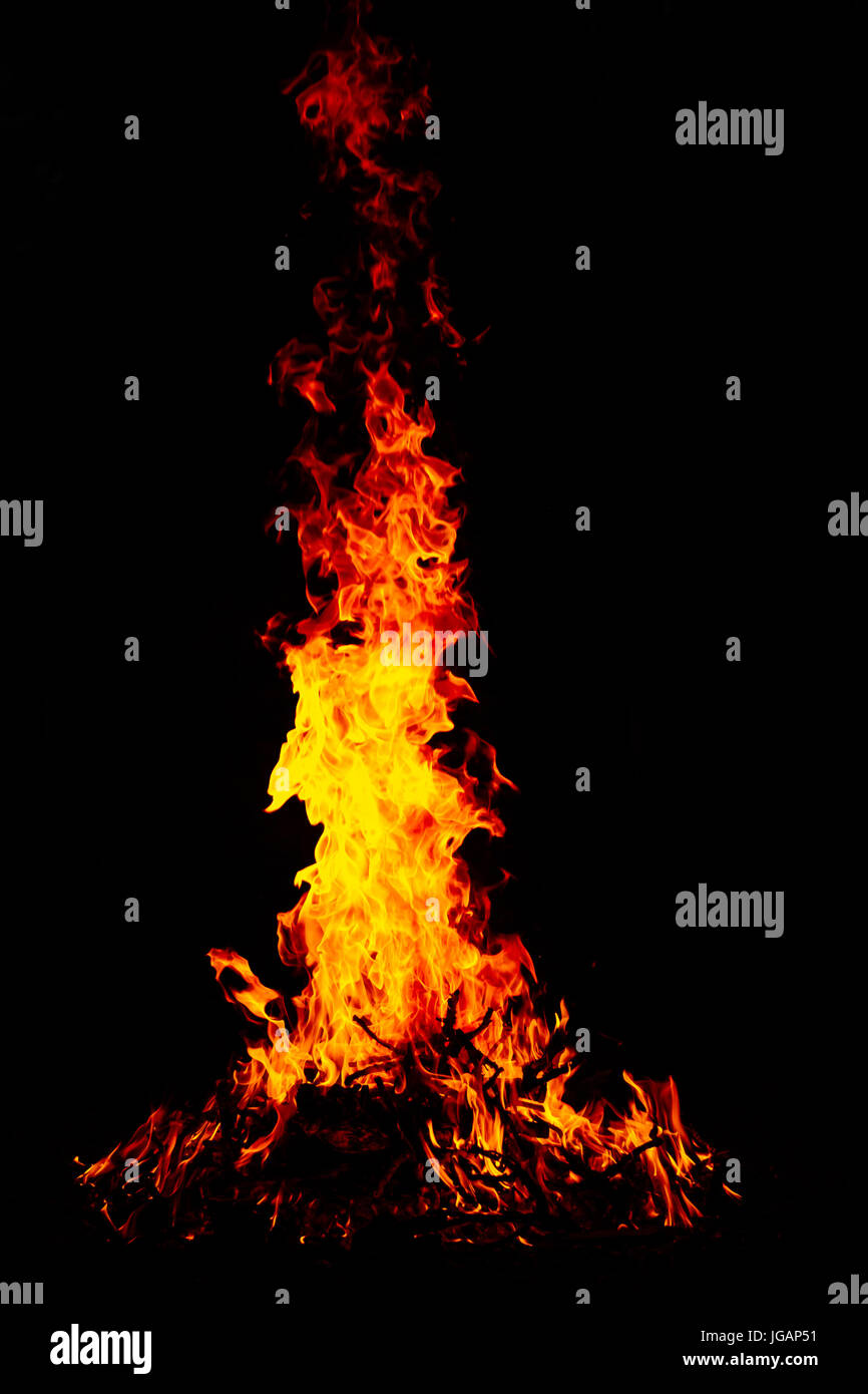 Beautifully colored fire burning with big flames Stock Photo - Alamy