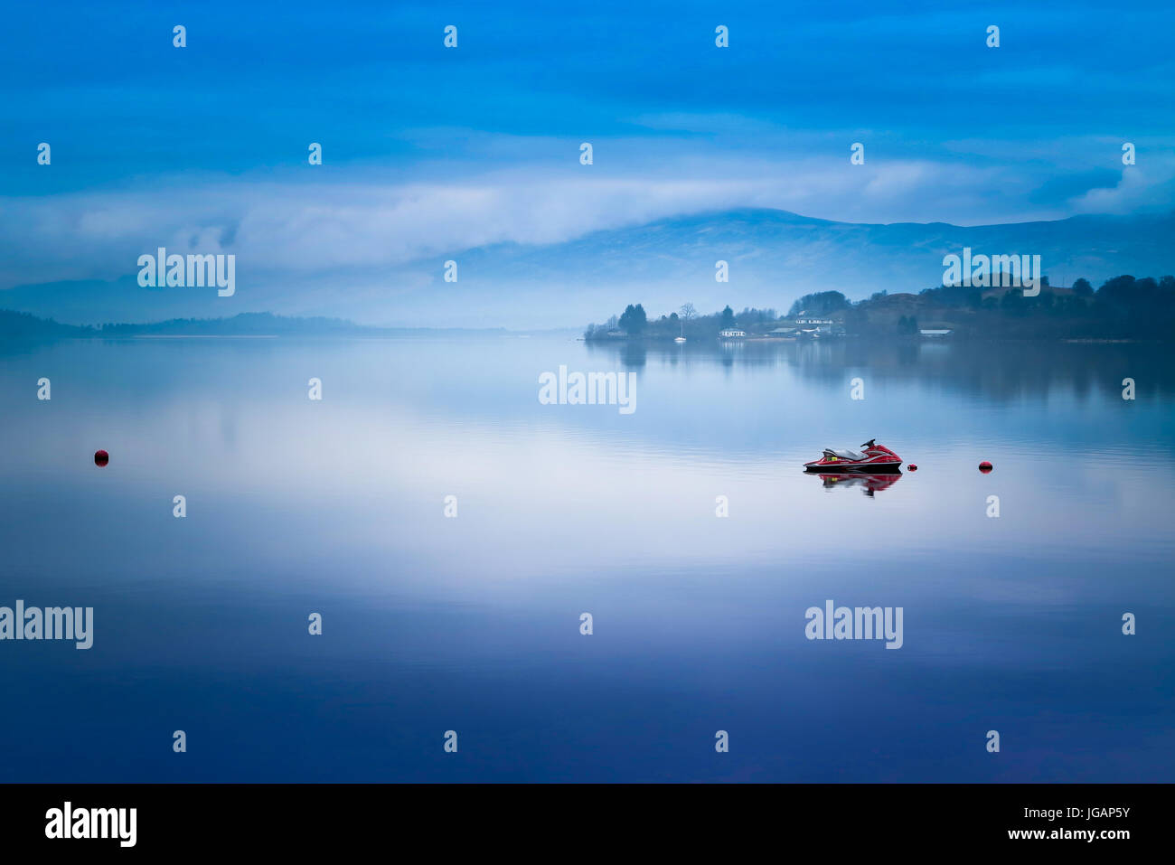 Loch Lomond reflection Stock Photo - Alamy