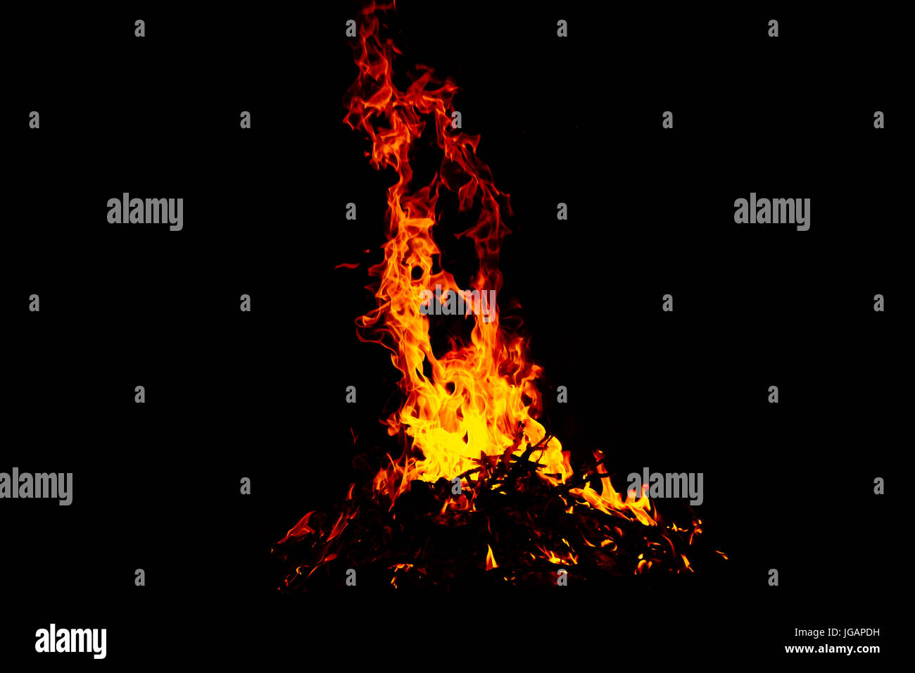 Beautifully colored fire burning with big flames Stock Photo - Alamy