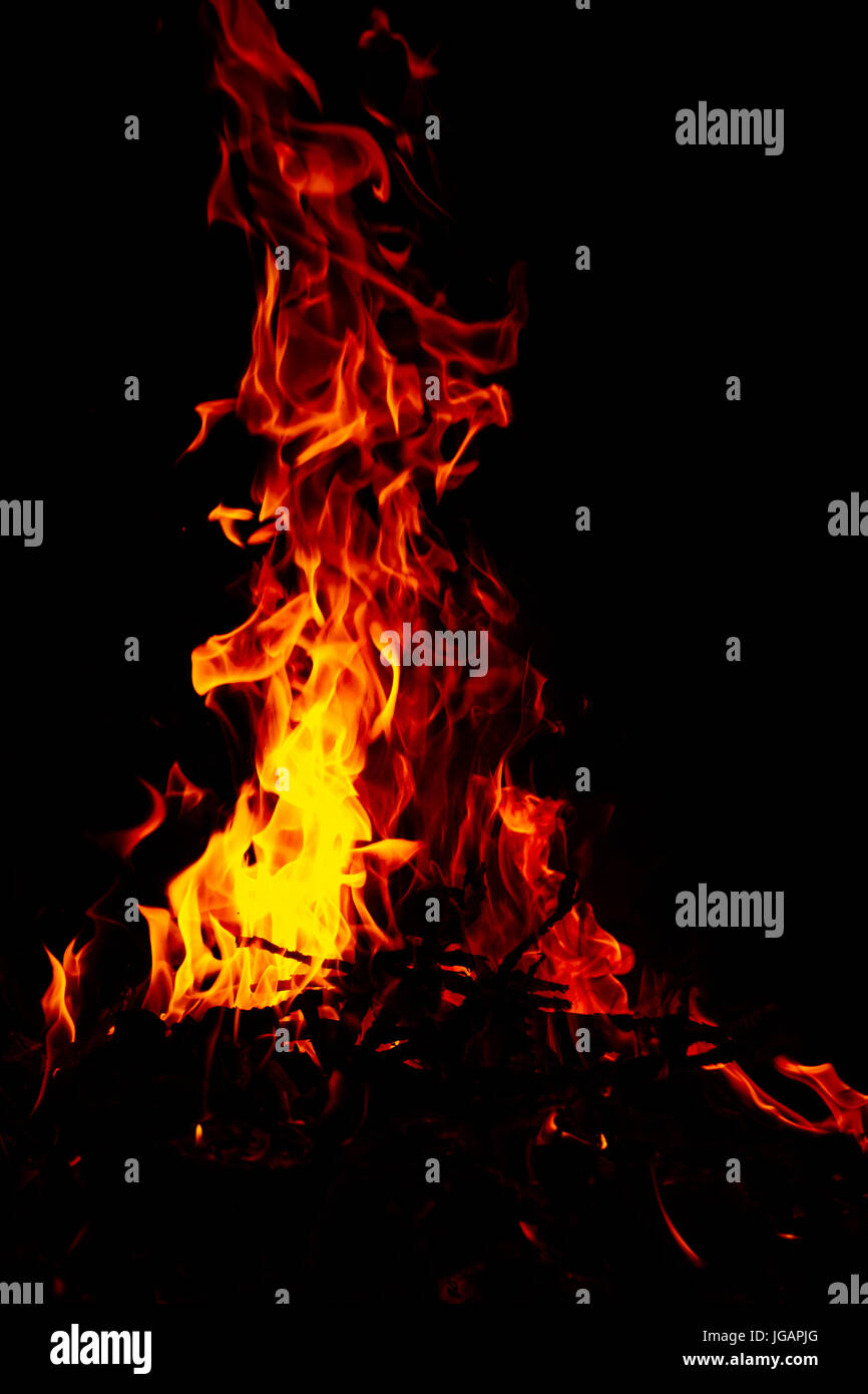 Beautifully colored fire burning with big flames Stock Photo - Alamy