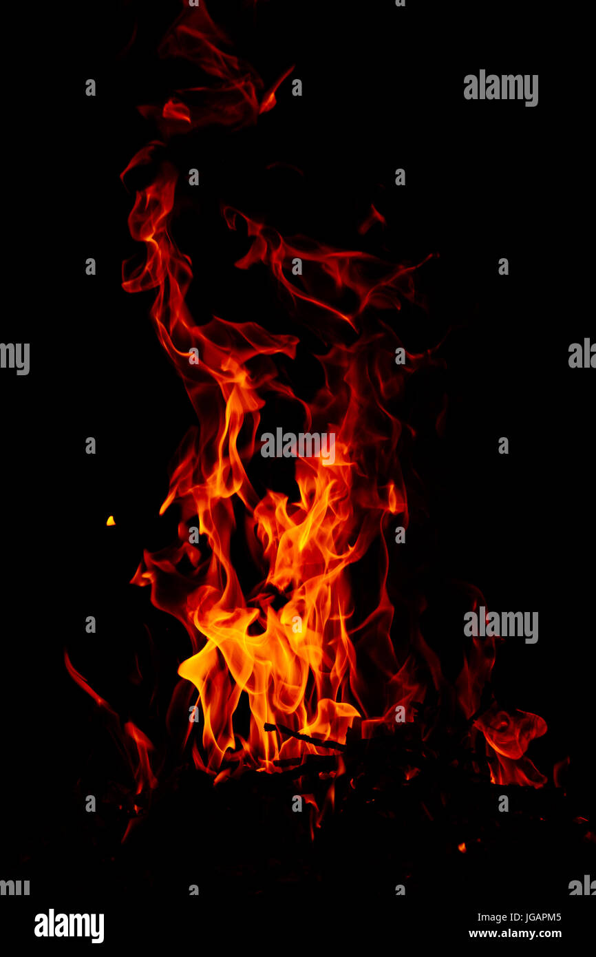 Beautifully colored fire burning with big flames Stock Photo - Alamy