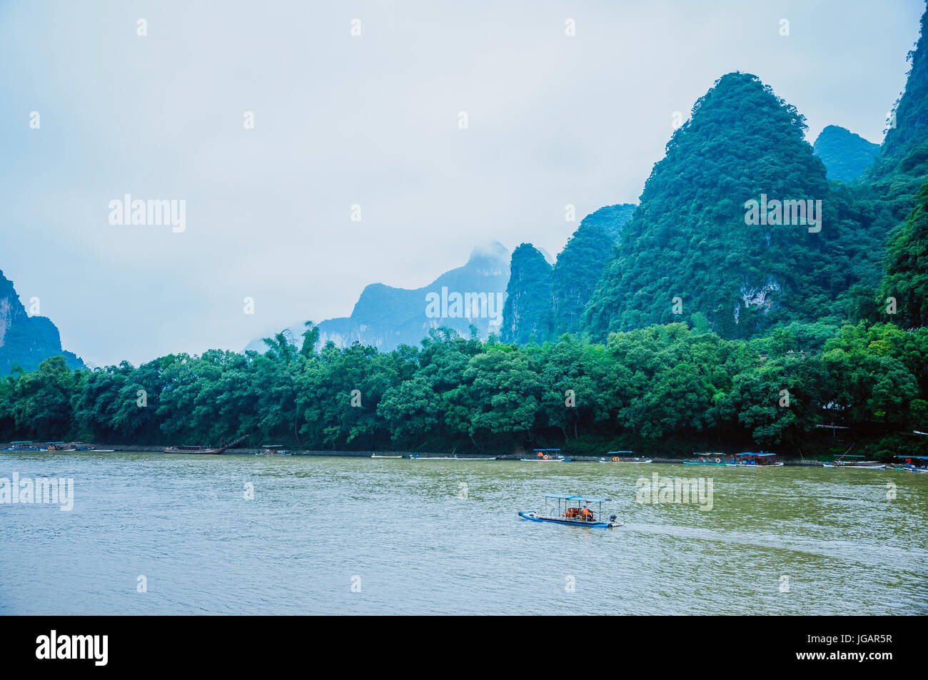 Beautiful karst mountain scenery Stock Photo - Alamy