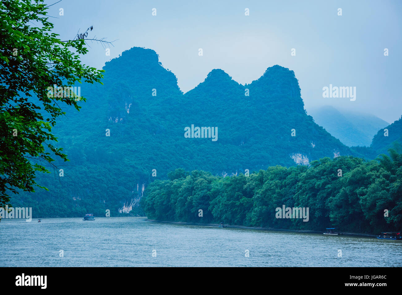 Beautiful karst mountain scenery Stock Photo - Alamy