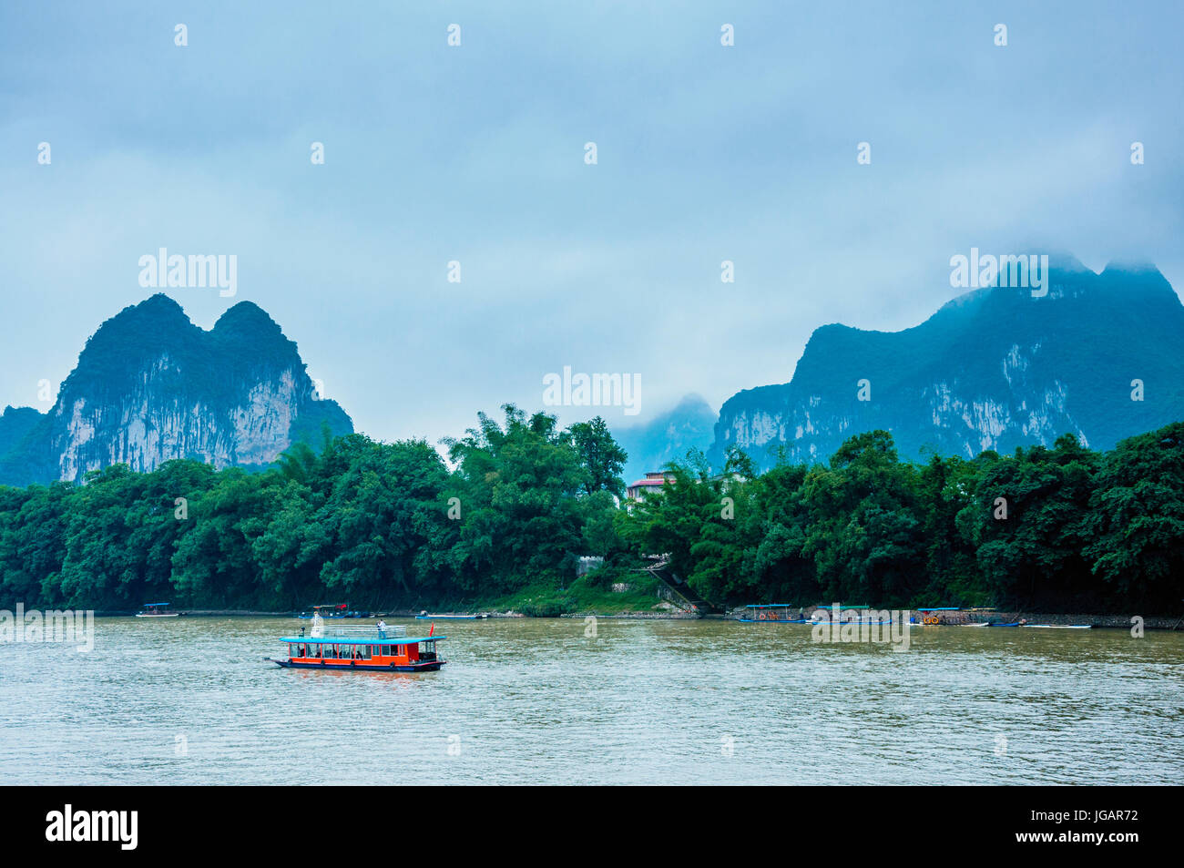 Beautiful karst mountain scenery Stock Photo - Alamy