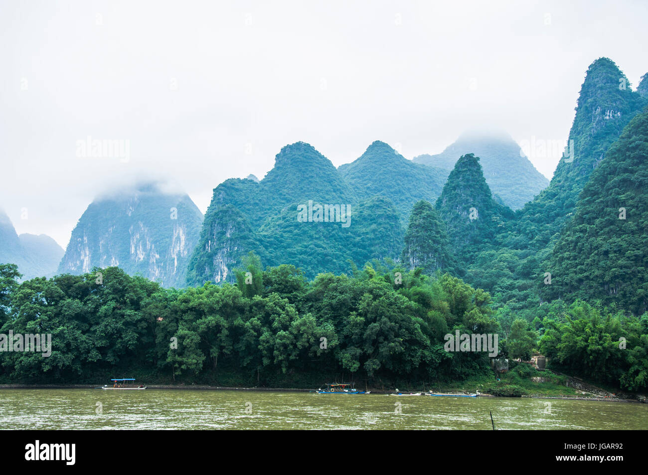 Beautiful karst mountain scenery Stock Photo - Alamy