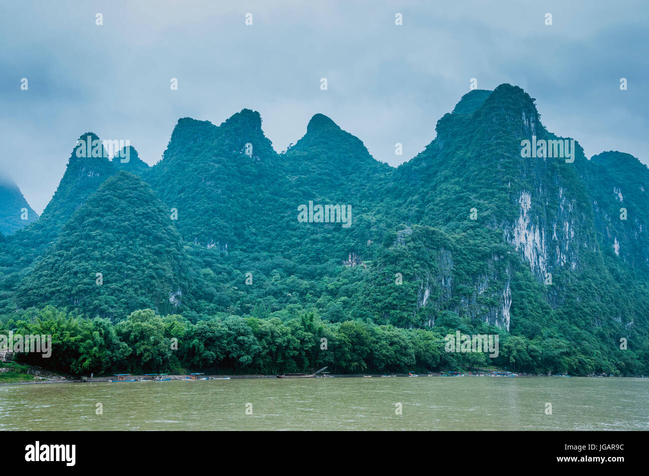 Beautiful karst mountain scenery Stock Photo - Alamy