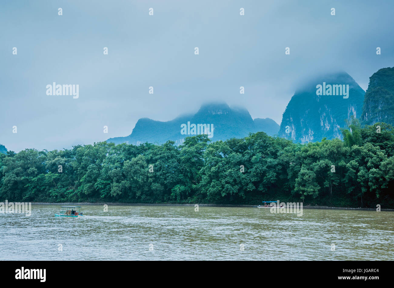 Beautiful karst mountain scenery Stock Photo - Alamy