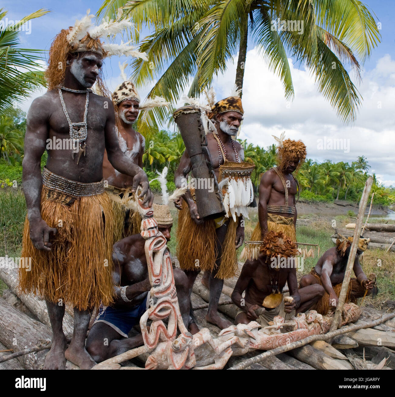 INDONESIA, IRIAN JAYA, ASMAT PROVINCE, JOW VILLAGE - JANUARY 19 ...