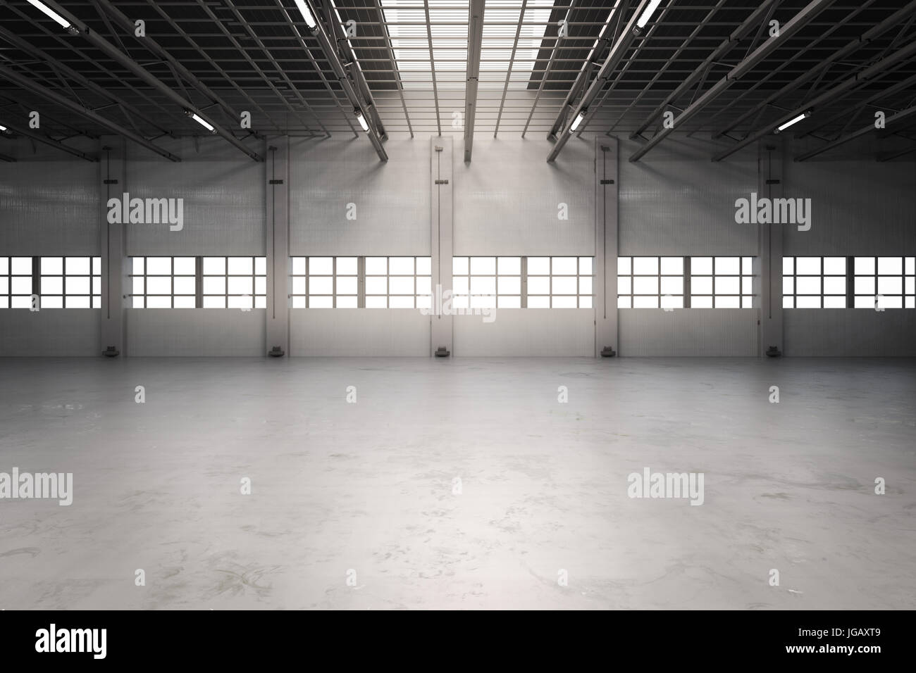 3d rendering empty factory interior or empty warehouse Stock Photo - Alamy