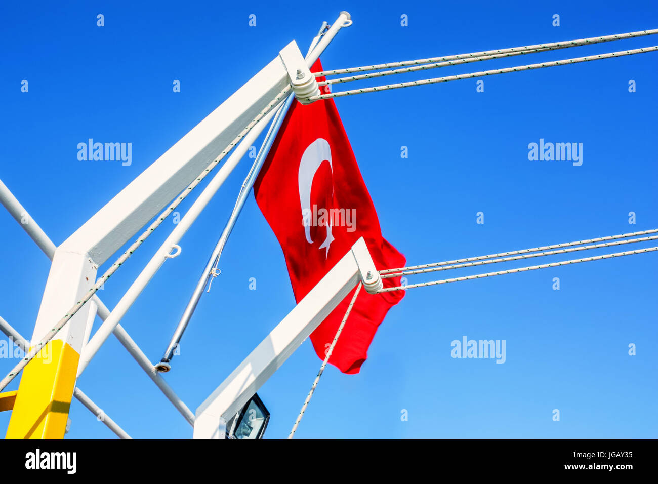 Turkish flag waving in the wind Stock Photo - Alamy