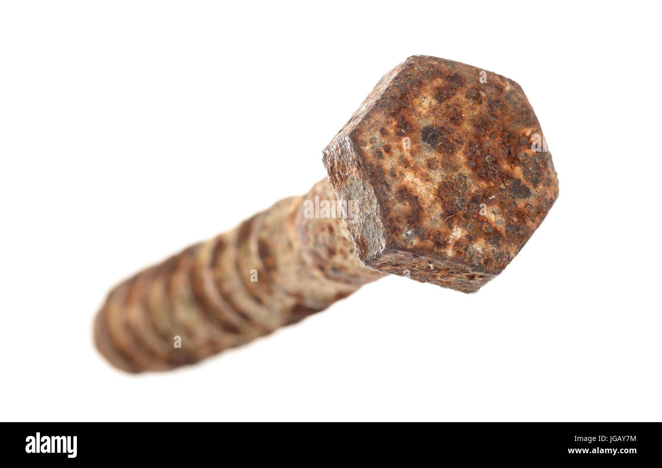 Rusted old screw isolated on white background Stock Photo - Alamy