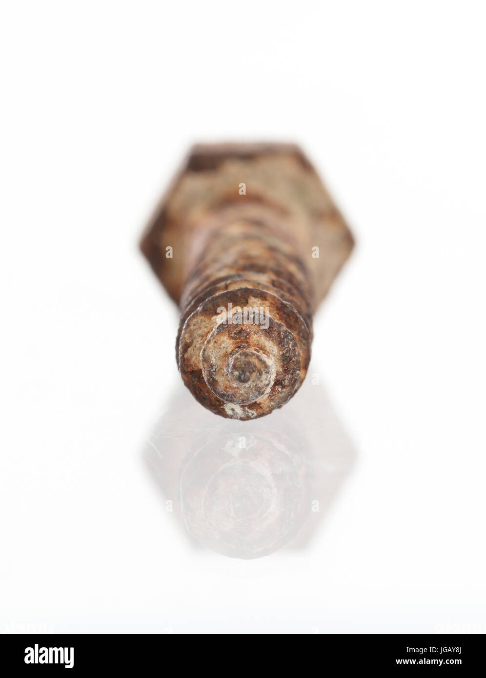 Rusted old screw isolated on white background Stock Photo - Alamy