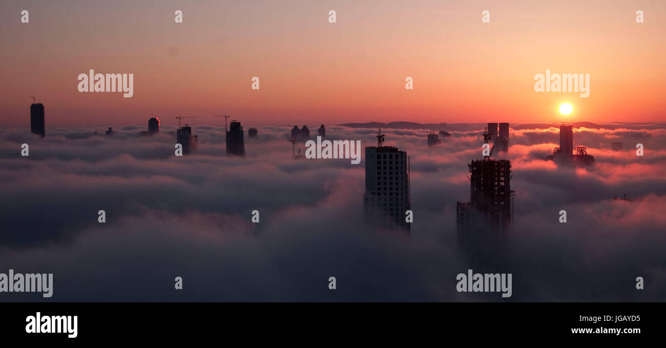 Sunset over the clouds , istanbul TURKEY Stock Photo - Alamy