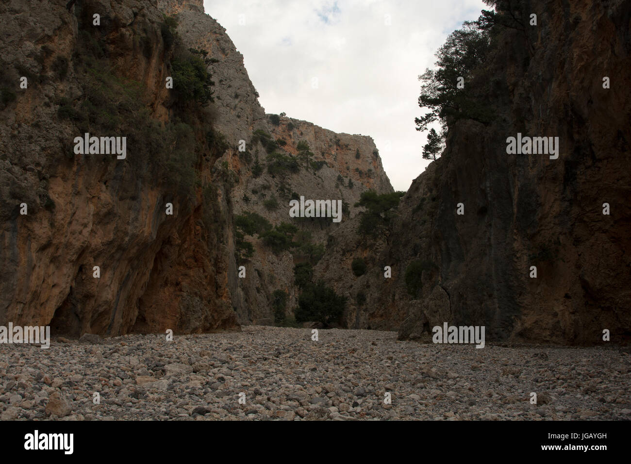 Aradena Gorge is a deep limestone canyon running from the Lefka Ori or ...