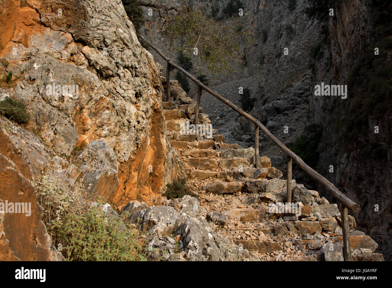 Aradena Gorge is a deep limestone canyon running from the Lefka Ori or ...