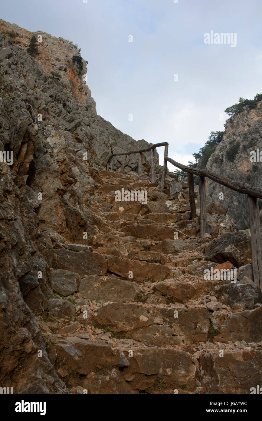 Aradena Gorge is a deep limestone canyon running from the Lefka Ori or ...