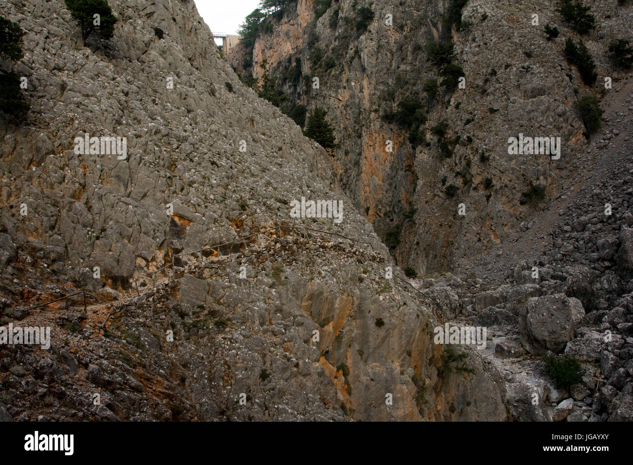 Aradena Gorge is a deep limestone canyon running from the Lefka Ori or ...