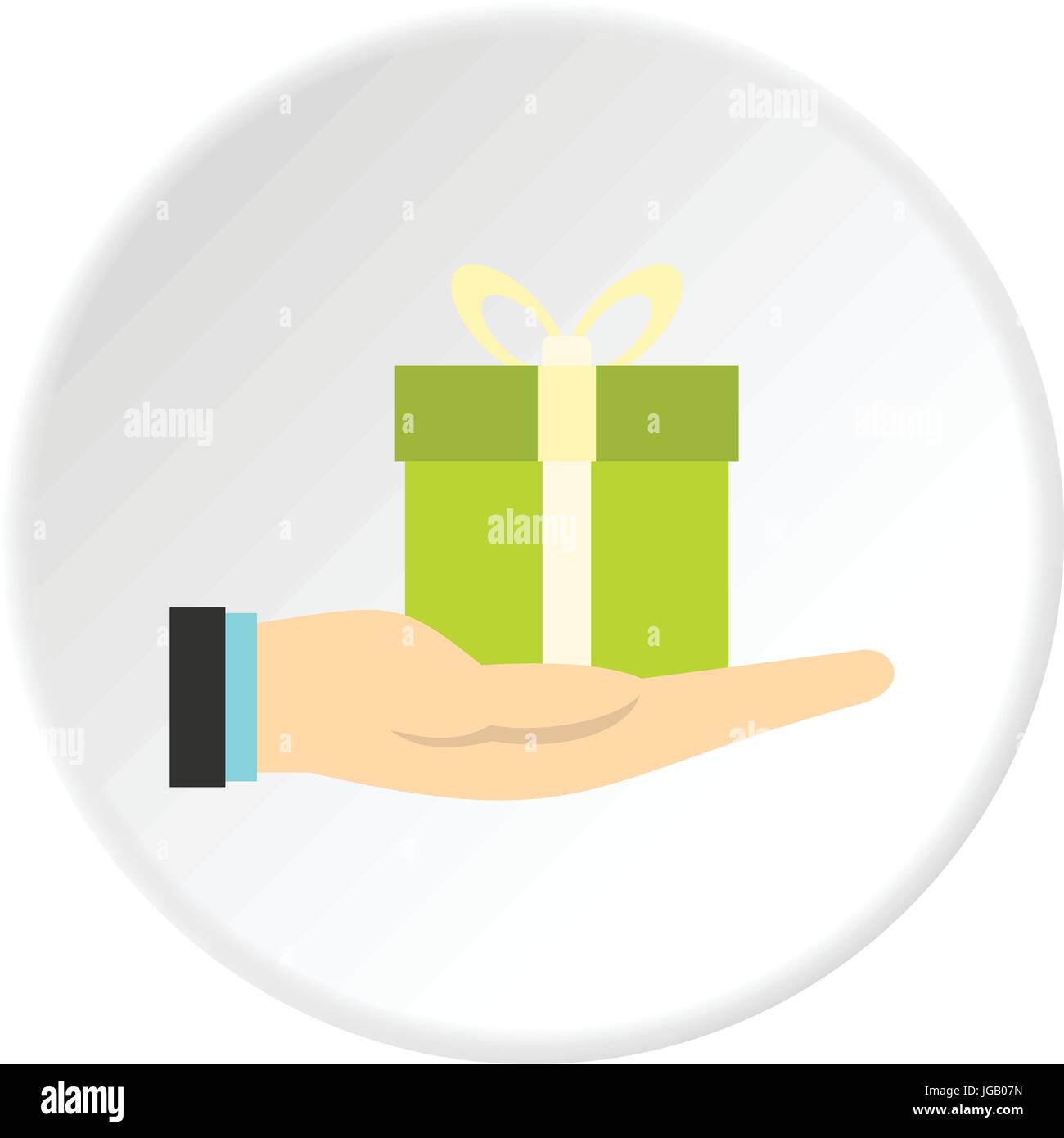 Gift box in hand icon circle Stock Vector Image & Art - Alamy