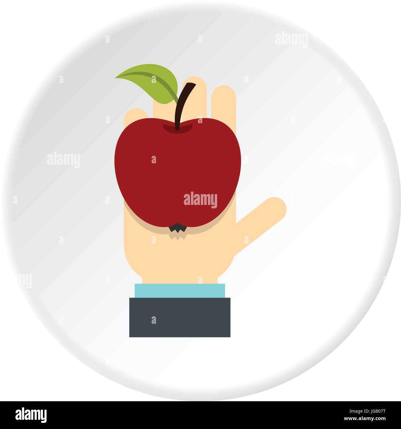 Apple in hand icon circle Stock Vector Image & Art - Alamy