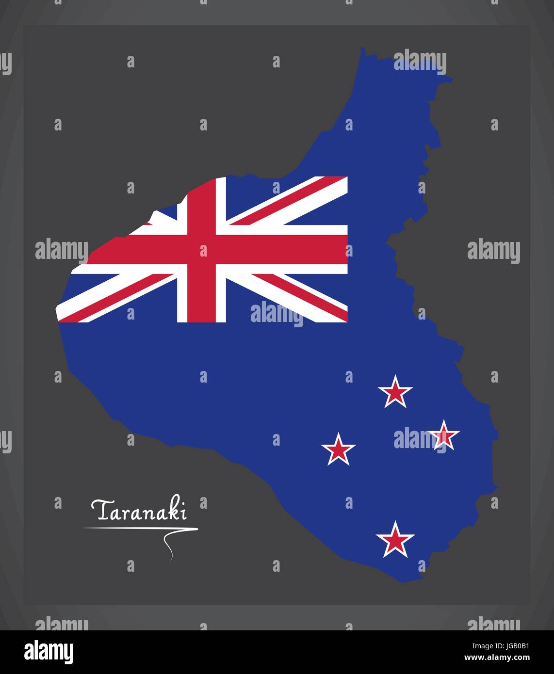 Taranaki New Zealand map with national flag illustration Stock Vector ...