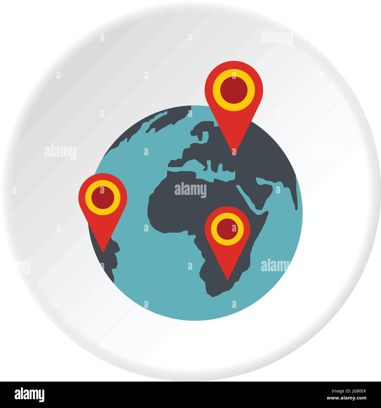 Globe earth with pointer marks icon circle Stock Vector Image & Art - Alamy
