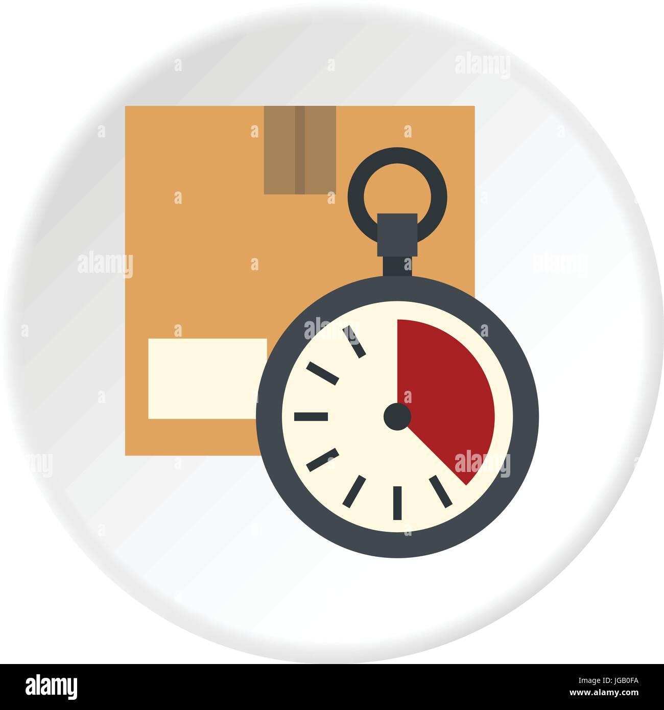 Cardboard box with stopwatch icon circle Stock Vector Image & Art - Alamy