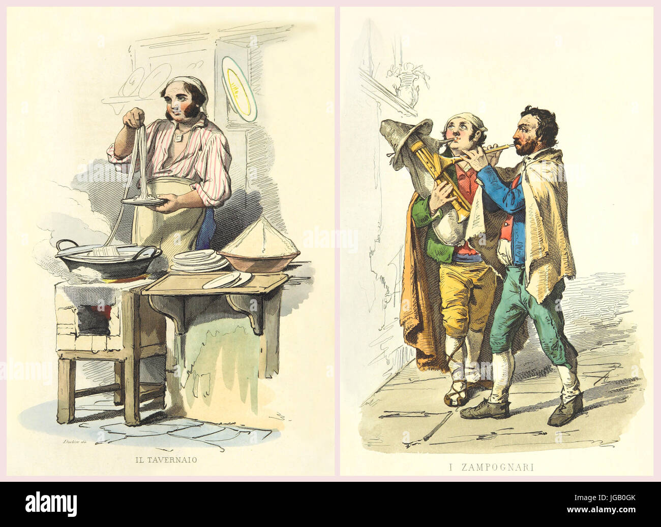 Double illustration of Neapolitan people and life. By Palizzi and ...