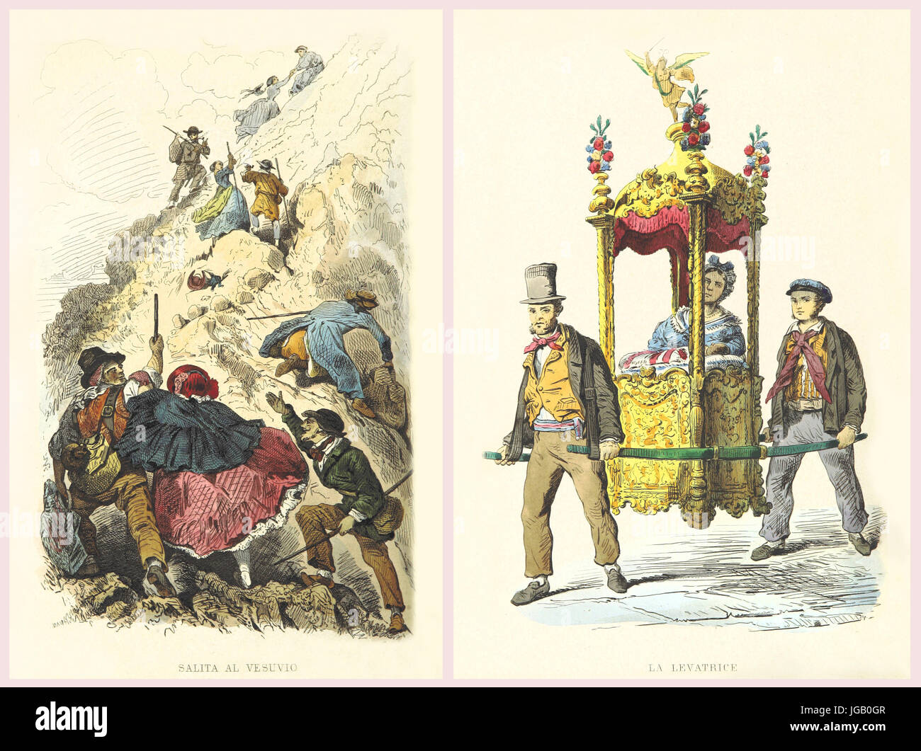 Double illustration of Neapolitan people and life. By Mattei and ...