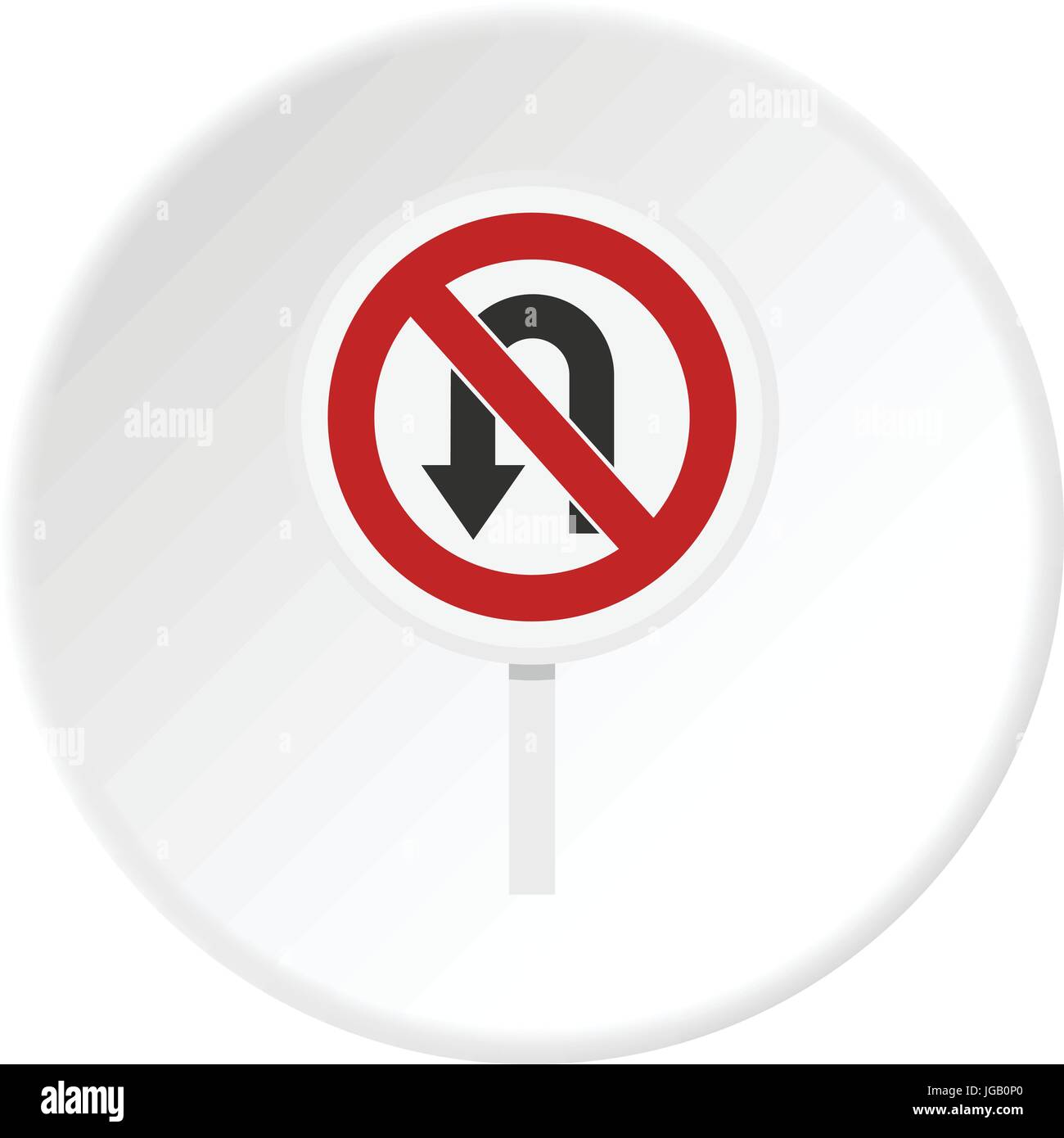 No U turn traffic sign icon circle Stock Vector Image & Art - Alamy