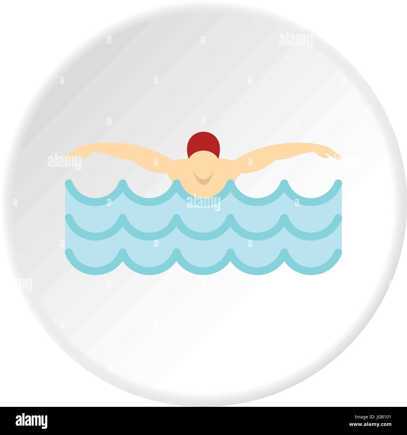 Man in red cap in swimming pool icon circle Stock Vector Image & Art ...