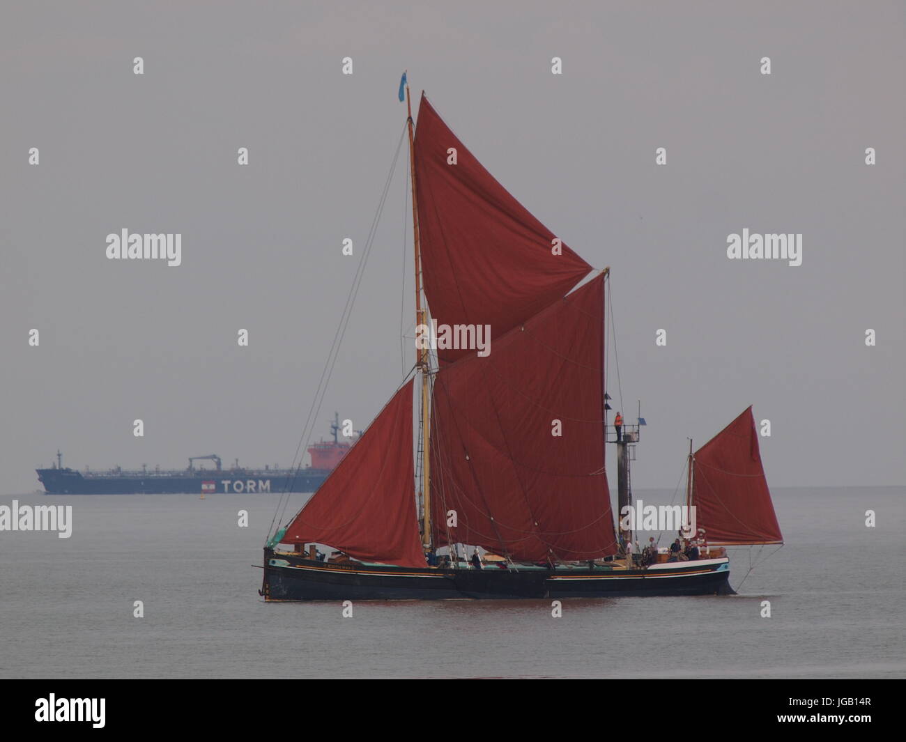 The Edith May, a traditional Thames Sailing Barge off Sheerness Stock ...