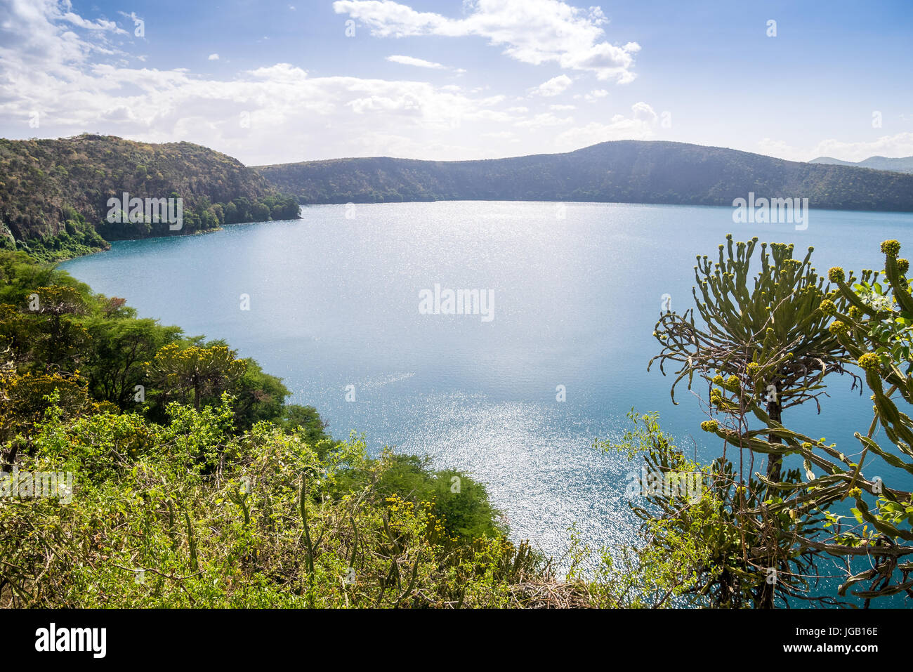 Chala Lake on the border of Kenya and Tanzania .A unique caldera lake ...