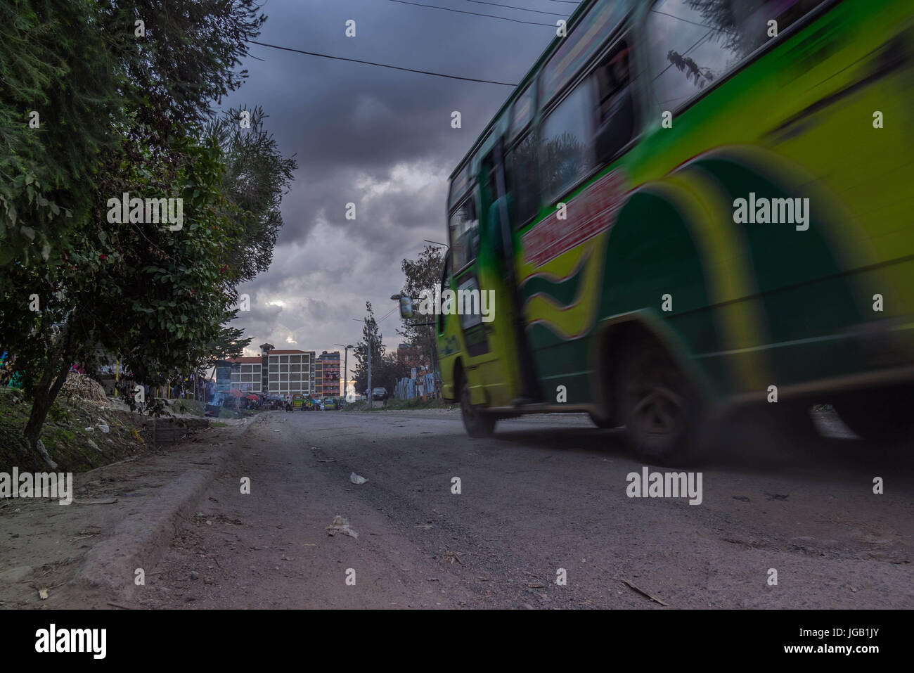 Public transportation - colorful bus - in Nairobi, capital city of ...