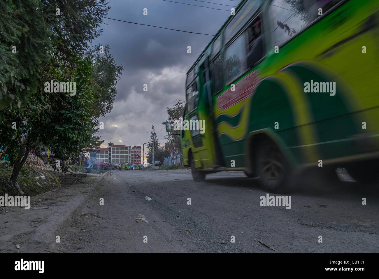 Public transportation - colorful bus - in Nairobi, capital city of ...