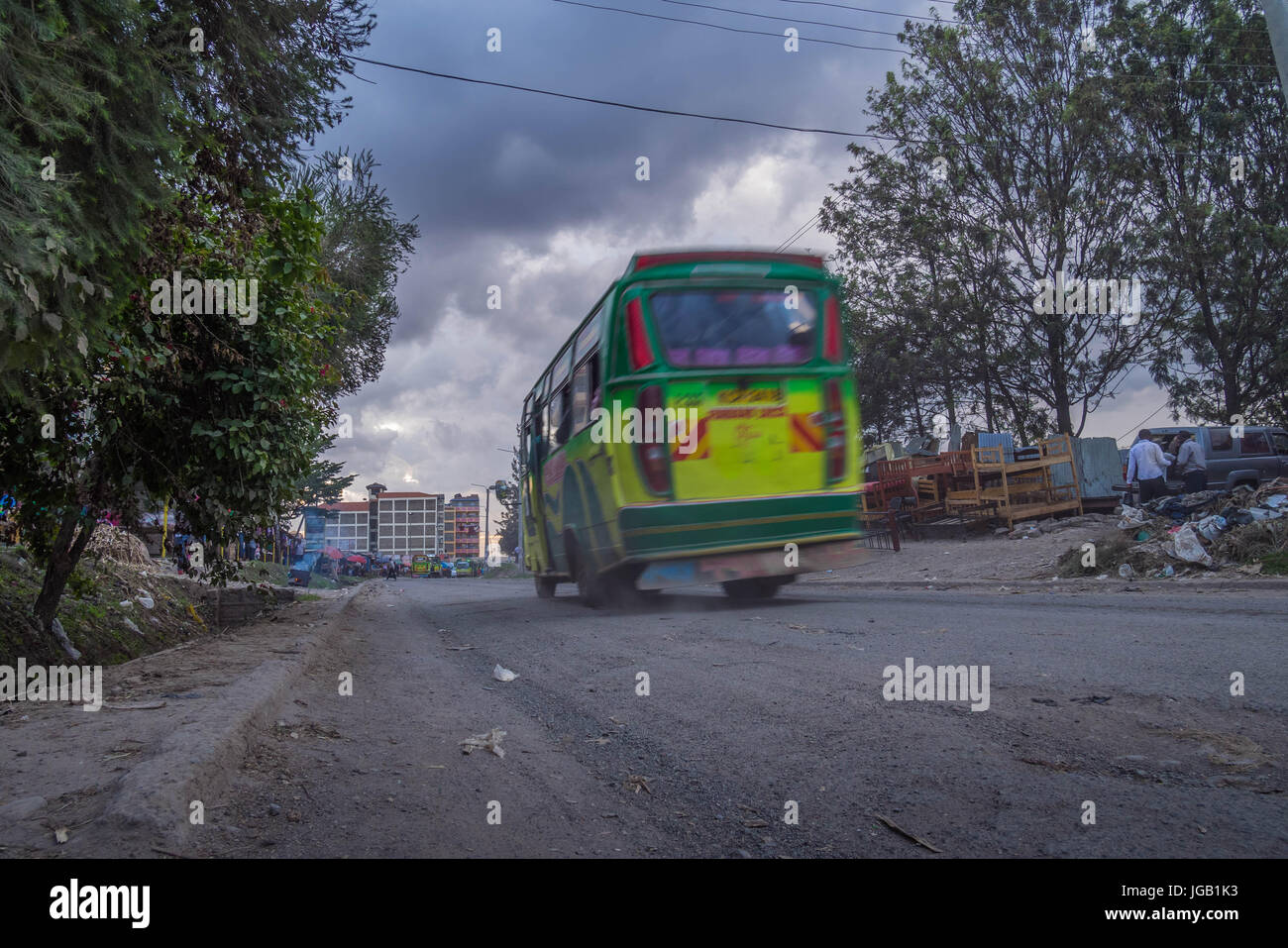 Public transportation - colorful bus - in Nairobi, capital city of ...
