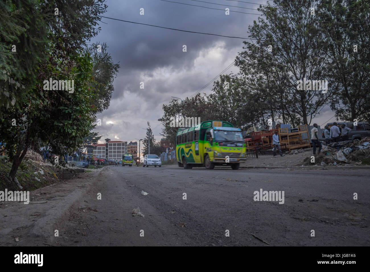 Public transportation - colorful bus - in Nairobi, capital city of ...
