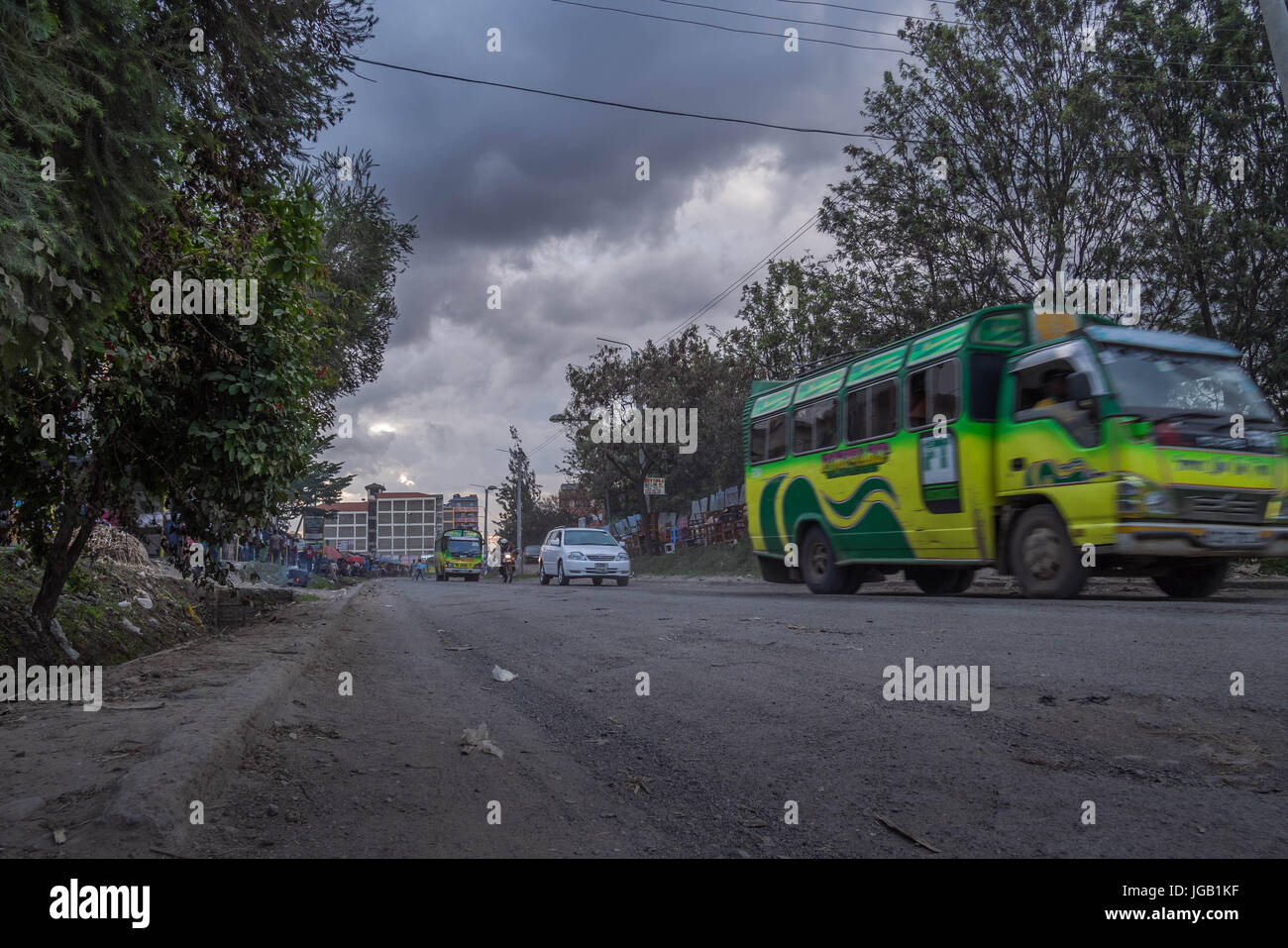 Public transportation - colorful bus - in Nairobi, capital city of ...